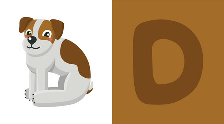 D is for dog letter c dog cute animal alphabet Vector Image