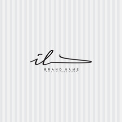 Initial letter il logo - handwritten signature Vector Image