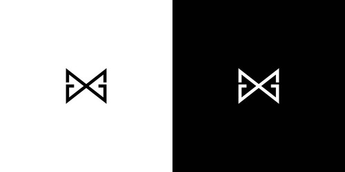 Modern and strong letter gg initials logo design Vector Image