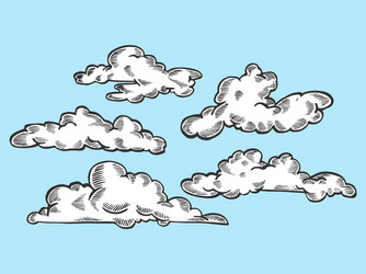 Woodcut Clouds Drawing Vector Images (over 180)