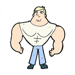 Comic cartoon muscle guy Royalty Free Vector Image
