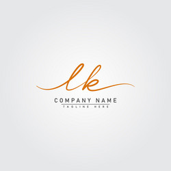 Kl simple signature logo - handwritten template Vector Image
