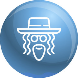 Jewish man face icon outline style Royalty Free Vector Image