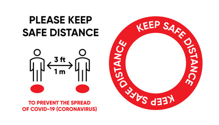 Social distancing signage or floor sticker Vector Image