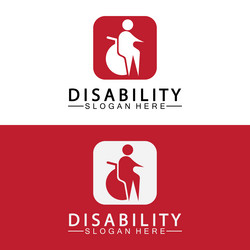 Passionate disability people support logo wheel Vector Image