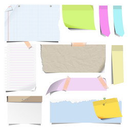 Yellow paper notes top view note sticker Vector Image