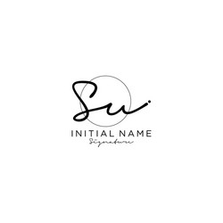 Su initial handwriting logo design Royalty Free Vector Image
