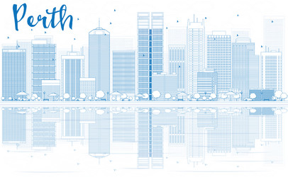 Perth City Skyline Silhouette Vector Images (94)