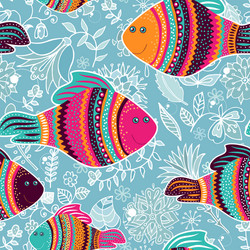 Decorative fish background Royalty Free Vector Image