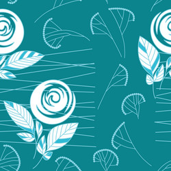 Seamless vintage rose pattern on green background Vector Image