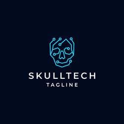 Skull tech head logo Royalty Free Vector Image