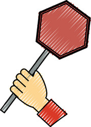 Hand with tragic sign Royalty Free Vector Image