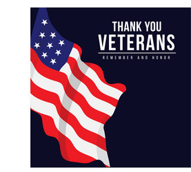 Thank you veterans template design Royalty Free Vector Image