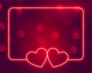 Glowing creative neon heart frame with text space Vector Image