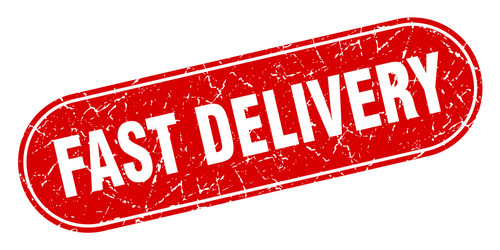 Fast delivery round red grunge stamp Royalty Free Vector