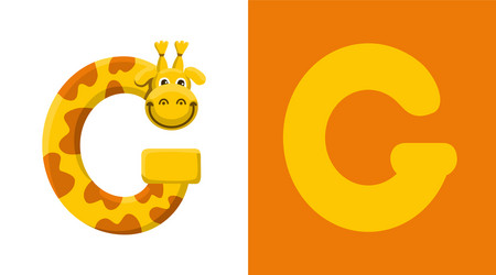 G is for giraffe letter giraffe cute Royalty Free Vector