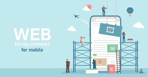 Web development concept banner Royalty Free Vector Image