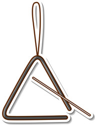 Triangle musical instrument drawn by hand black Vector Image