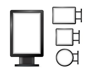 Street sign hanging mounted illuminated lightbox Vector Image