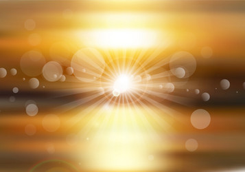 Abstract sunset or sunrise sky and sun shining Vector Image