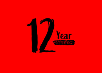 12 years anniversary celebration template Vector Image