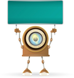 Brown cartoon robot isolated on white Royalty Free Vector