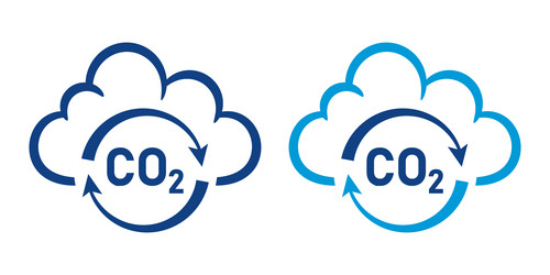 Co2 carbon dioxide emission reduction in air icon Vector Image