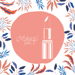 Lipstick make up in frame Royalty Free Vector Image