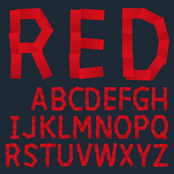 Red and magenta folded paper letter w Royalty Free Vector