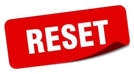 Reset sticker label Royalty Free Vector Image - VectorStock