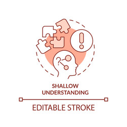 Shallow understanding red gradient concept icon Vector Image