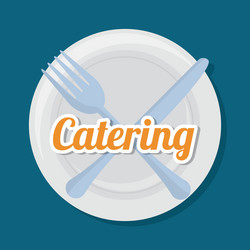 Catering related icons emblem Royalty Free Vector Image