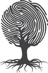 Black tree finger print Royalty Free Vector Image
