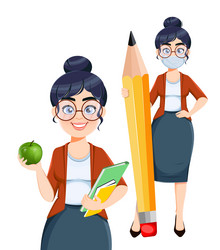 Happy techer day cute female teacher Royalty Free Vector