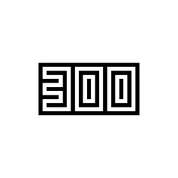 Number 300 icon design Royalty Free Vector Image