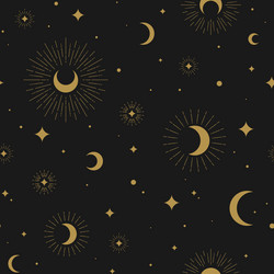 Seamless pattern with white half moon crescents Vector Image