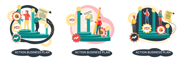 Action business plan development strategies Vector Image