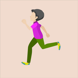 Boy running side view design flat Royalty Free Vector Image