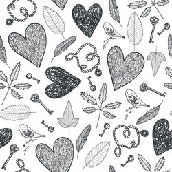 Hand drawn doodle seamless pattern black Vector Image