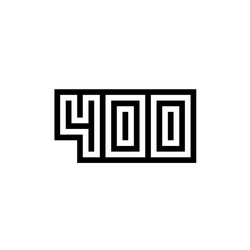 Number 400 icon design with black and white Vector Image