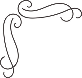 Corner border calligraphy line Royalty Free Vector Image