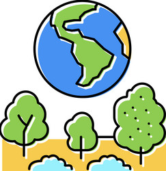 Gondwana earth continent map color icon Royalty Free Vector