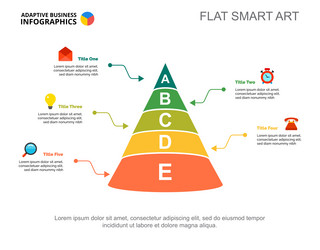 Five phases process chart template Royalty Free Vector Image