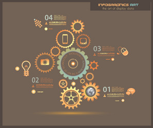 Infographic design template with gear chain Vector Image