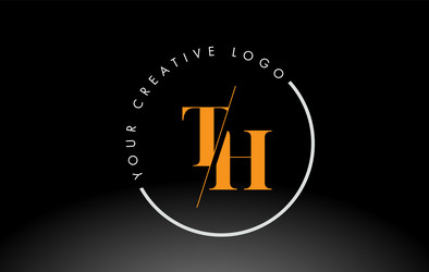 Th t h letter logo design with swoosh and black Vector Image