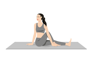 Supta matsyendrasana supine spinal twist pose Vector Image
