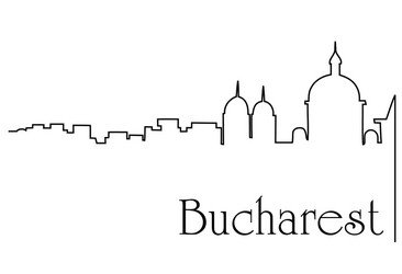 Romania bucharest city skyline isolated Royalty Free Vector