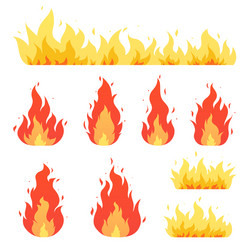 Cartoon bonfire summer campfires flame Royalty Free Vector