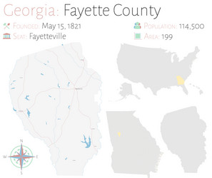 Map fayette county in georgia Royalty Free Vector Image