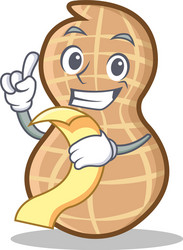 Crying peanut character cartoon style Royalty Free Vector